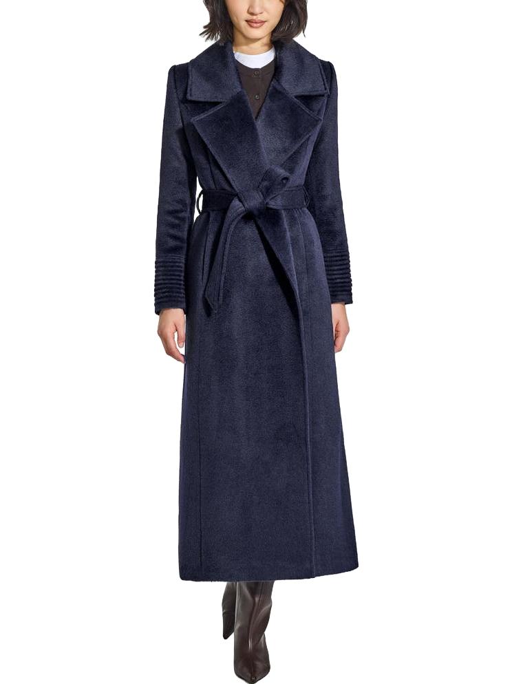SENTALER maxi notch wrap coat with suri alpaca